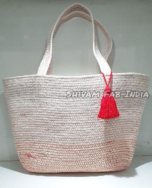 Cotton Rope Bags, Pattern : Knitted, Technics : Handloom Work at Best ...