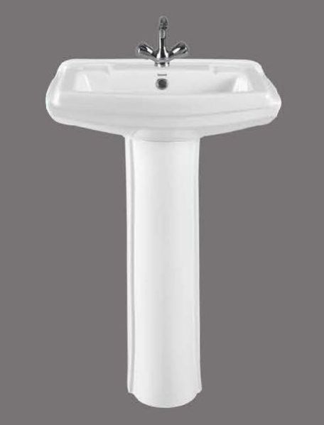 Rectangular Sophia Full Pedestal Wash Basin, For Home, Restaurant, Size ...
