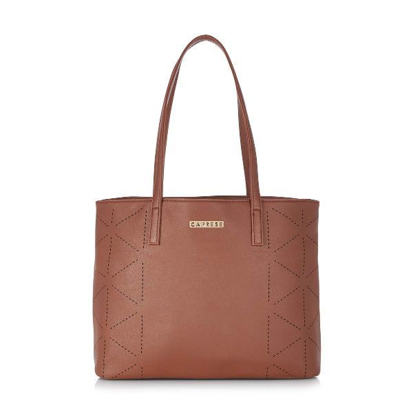 Caprese Alison Tan Brown Tote Bag, Closure Type : Zipper at Rs 1,088.91 ...
