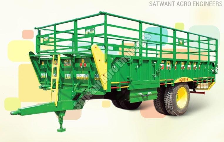 Rectangular Iron Non Tipping Tractor Trolley, for Goods Lifting, Style ...