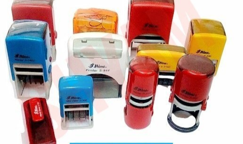 Plastic Self Inking Stamps, Color : Red, Blue, Black - Shyam Traders ...