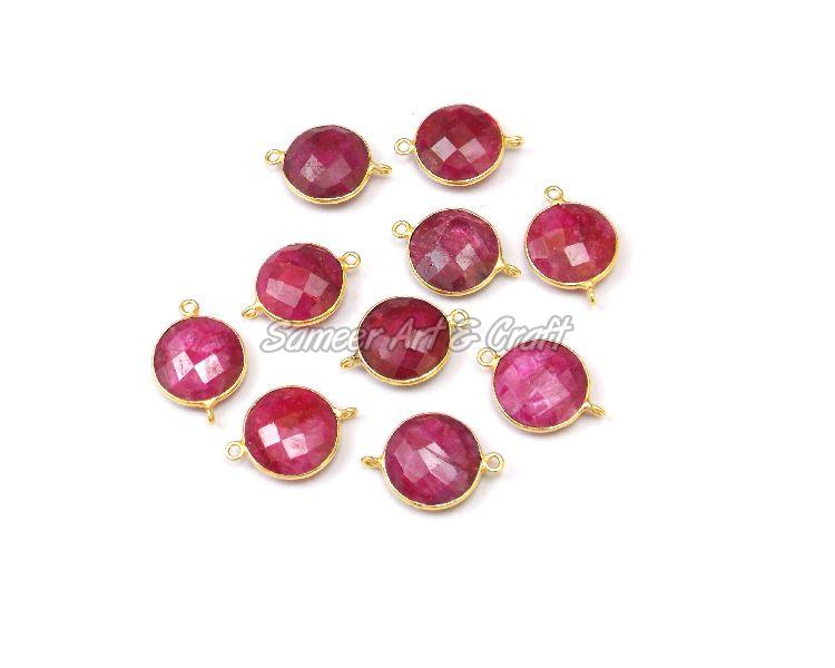 Female Dyed Ruby Gemstone Bezel Connector, Color : Creamy at Rs 150 in Jaipur - ID: 4784803