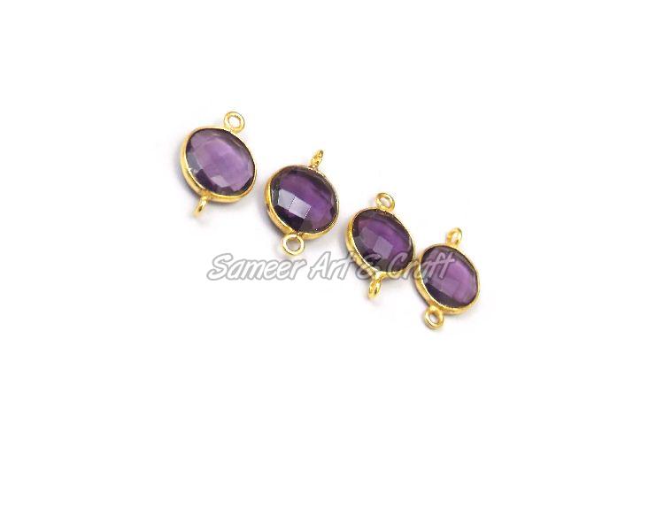 Female Brass Amethyst Gemstone Bezel Connector at Rs 40 / Piece in Jaipur | Sameer Art & Craft