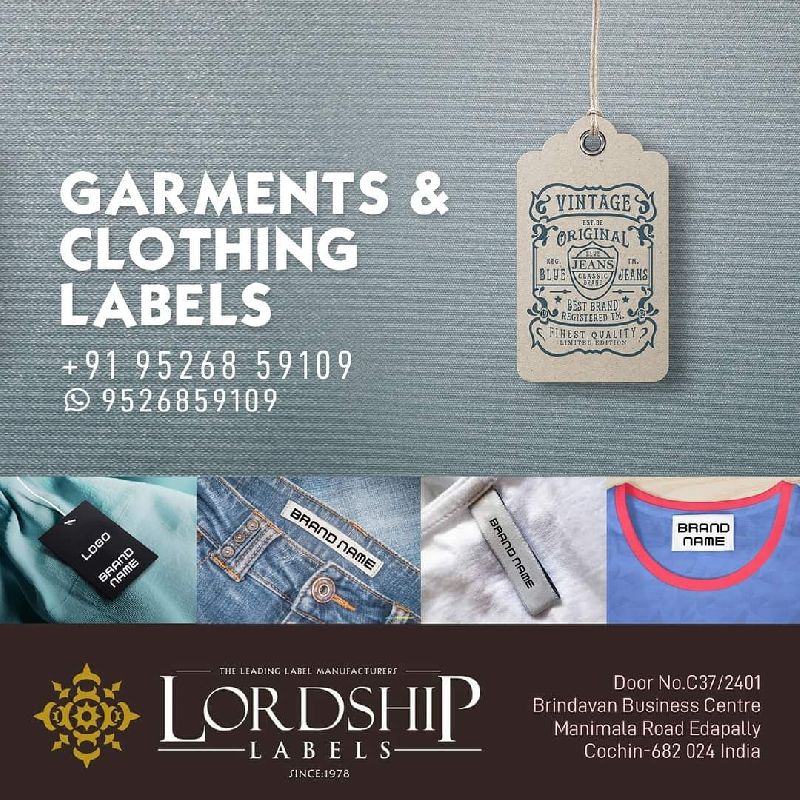 Woven Labels, Available color : White, INR 1 / Number by Lordship ...