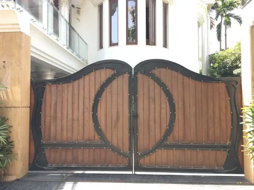 Swing Color coating Mild Steel Gate, Color : Black - monarch steel and ...