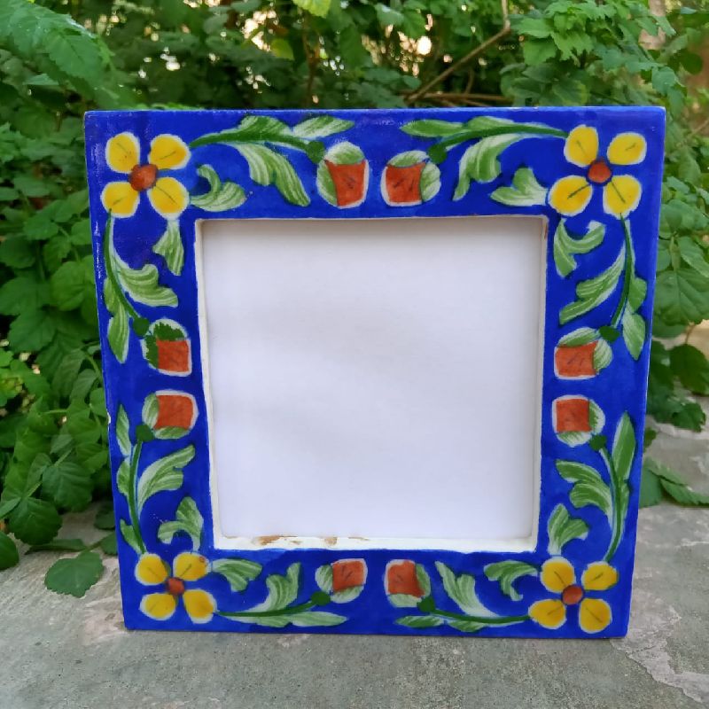 Blue Pottery Photo Frame BPPF-007, for Honme Decor, Size : (6 Inches ...