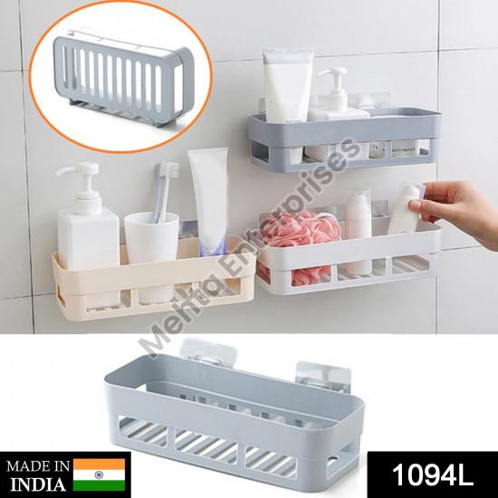Rectangular Polished Metal Multipurpose Bathroom Rack, Color : Grey at ...