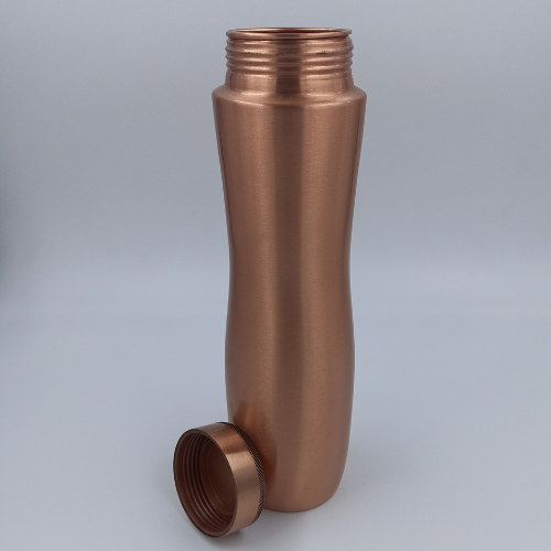 Caplasira Curved Matt Finish Copper Water Bottle - AM Global, Delhi