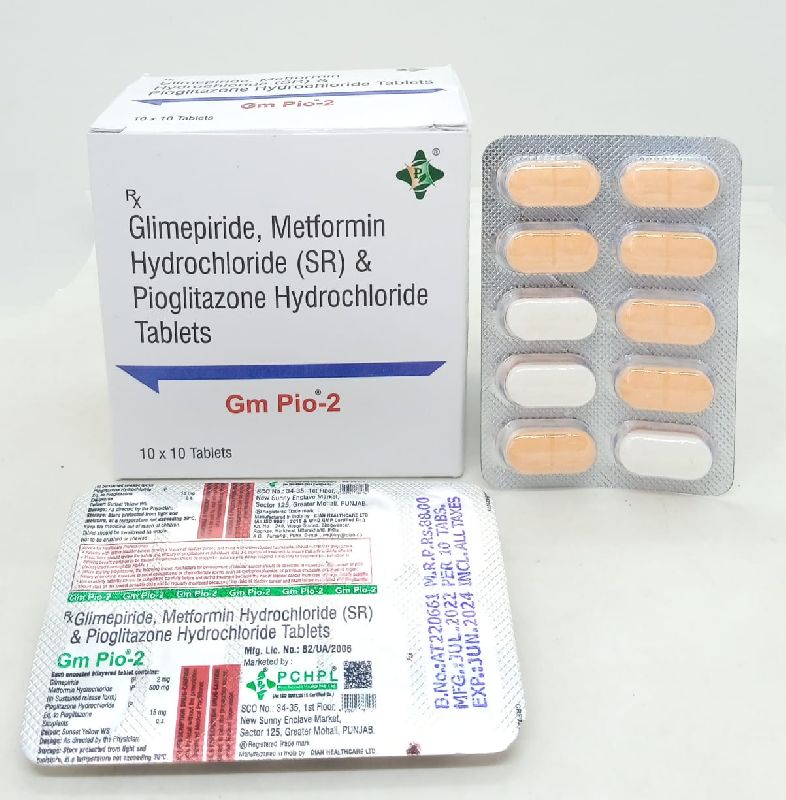 Glimepiride 2mg Metformin Hcl 500mg SR Pioglitazone Hcl 15mg 
