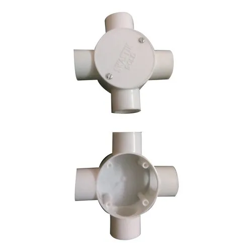 Round 4 Way PVC Junction Box, Color : White - Tamilnadu Tools Corporation, Chennai, Tamil Nadu