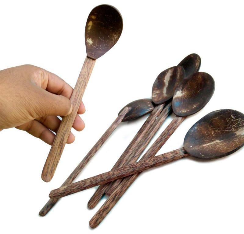 Brown Plain Coconut Shell Spoons, for Home, Restaurant, Size : Standard ...