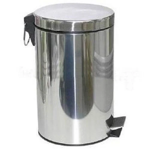 Silver Stainless Steel Garbage Bin - Fab Asia