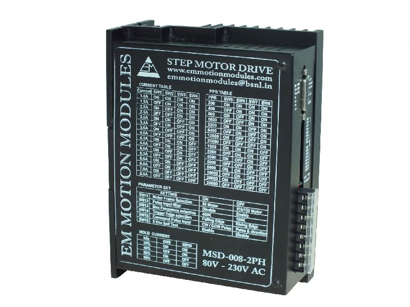 Black MSD-008-2PH Stepper Motor Driver Module - EM Motion Modules ...