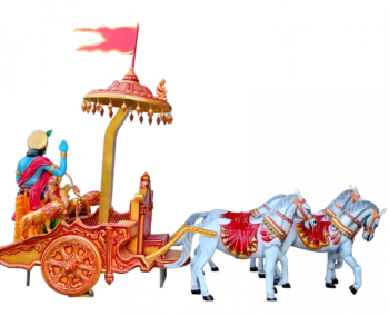 Fiber Mahabharath Arjun Rath With Standing Krishna Statue - Waahkart ...