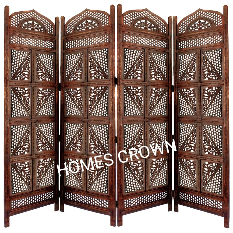 wooden screen 4 panel foldable partition at Rs 3,600 / piece in ...