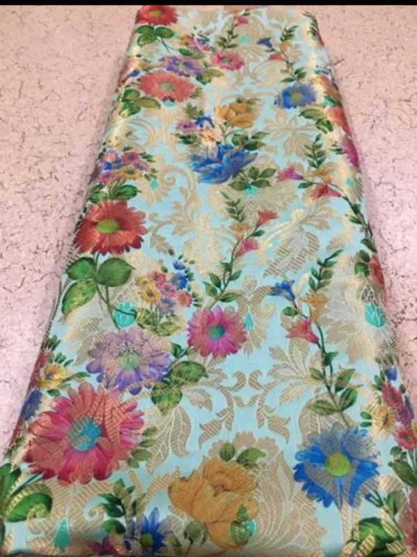 Digital Printed Banarasi Brocade Fabric, Specialities : Seamless Finish ...