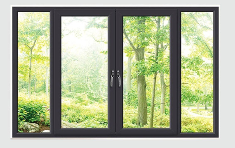 Rectangular Polished UPVC Foil French Window, Color : Brown - Fenestrak ...