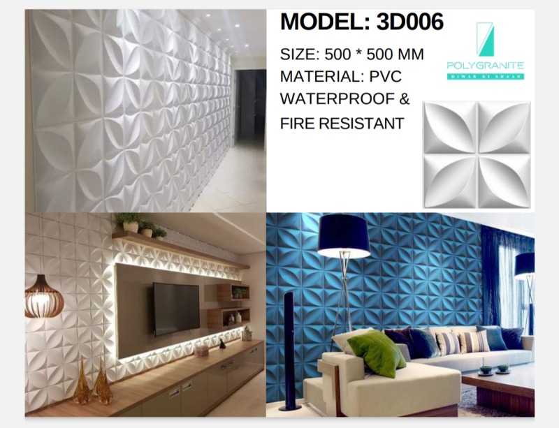 PVC Multicolor 3D Wall Panel, for Office, Hotel, Home, Pattern : Plain ...