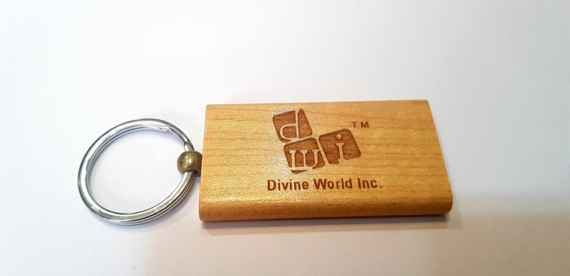 Polished Wood Visiting Card Key Chain, for Promotion Gifting, Corporate ...
