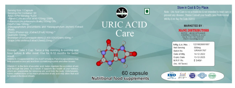 Uric Acid Care Capsule, for Personal, Personal Use, Purity : 90% at Rs ...