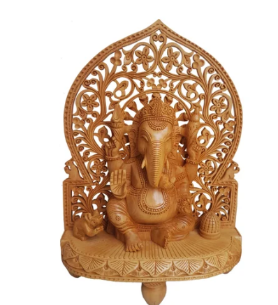 Brown Wooden Ganesha Statue at Rs 80 / Piece in Jaipur | Shrinath Art ...