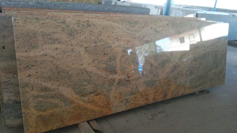 Golden Rectangular Polished Shiva Gold Granite Slab, for Construction ...
