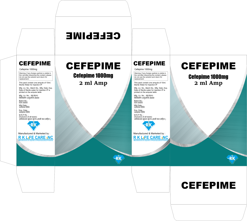 Rk Cefepime 1000mg Injection at Best Price in Delhi | R K LIFECARE INC