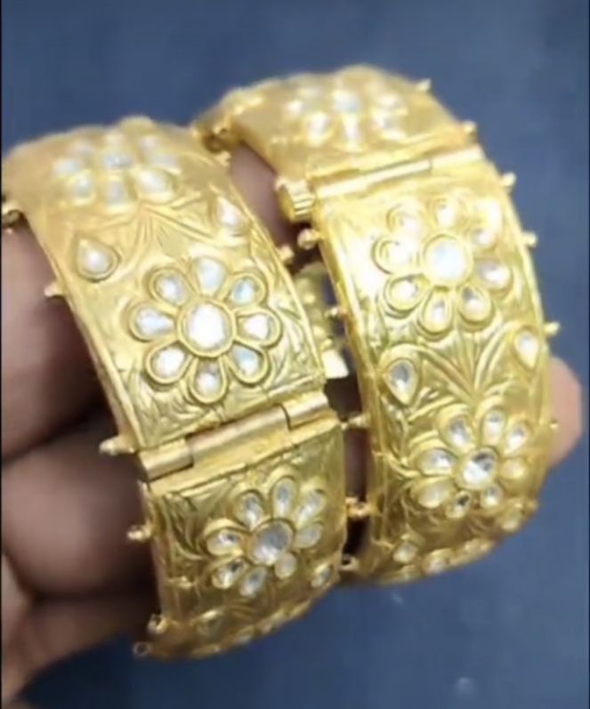 Gold Meenakari Polki Bangles at Rs 40,000 / piece in Rajasthan | Is