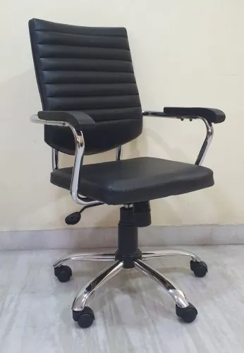 Black PVC Office Chair at Rs 4,400 / Piece in Kolkata | Ramkrishna ...