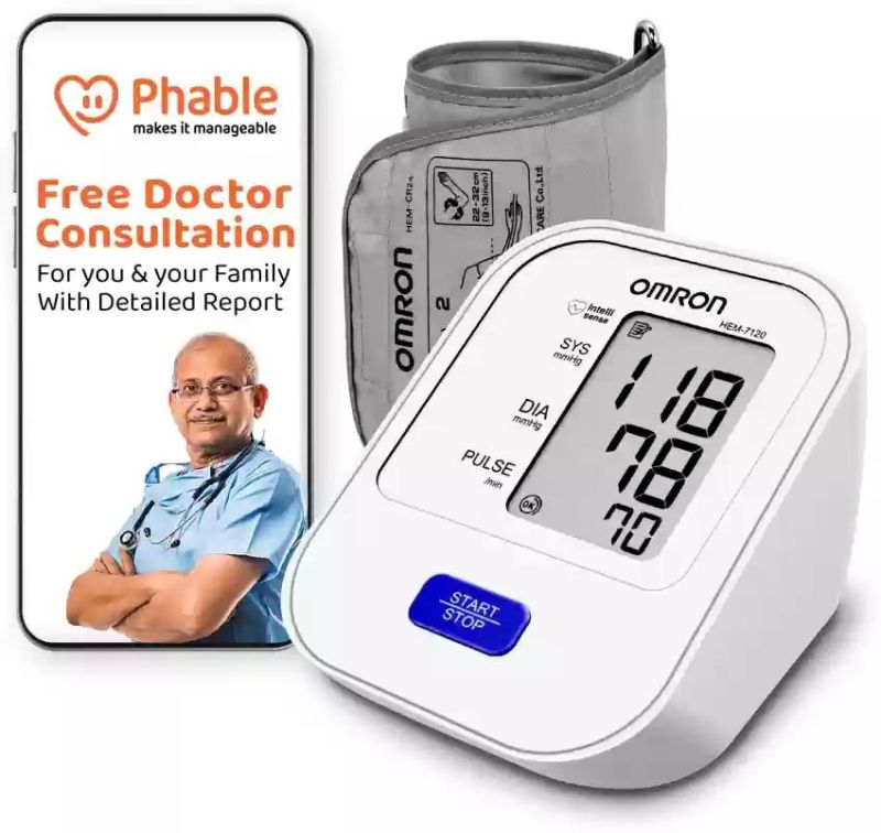 White Omron HEM-7120-AP Blood Pressure Monitor, for Hospital, Clinical ...