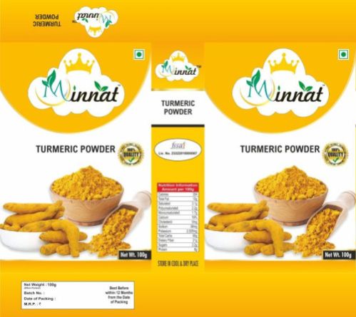 Minnat Natural Haldi Powder, For Spices, Packaging Type : Plastic Box ...