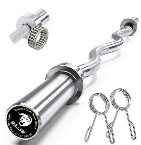 4 Ft. EZ Curl Olympic Barbell Rod With Spring Lock For Weightlifting at ...
