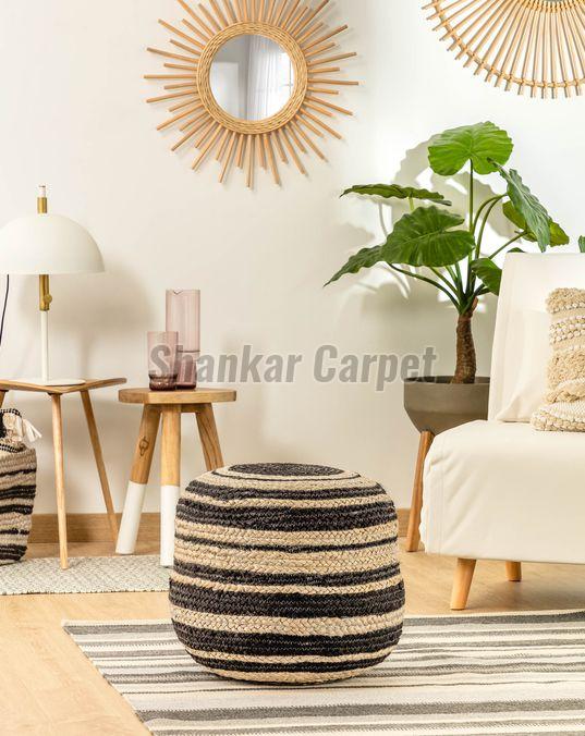 Striped Jute Puffs For Living Room at Rs 600 in Panipat - ID: 7687511 ...
