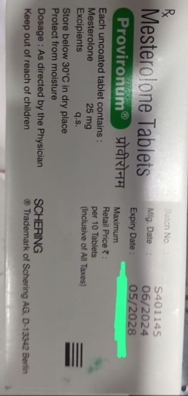 Mesterolone Tablet 25mg at Best Price in Delhi - ID: 7718471 | Rahul pharma