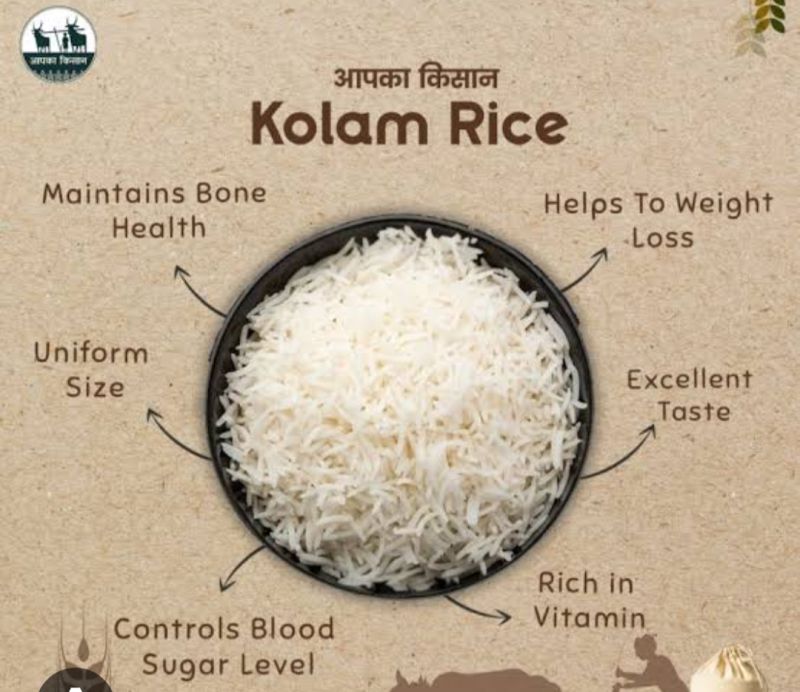 Hard Common Kolam Rice, Color : Light White For Cooking, Food, Human ...