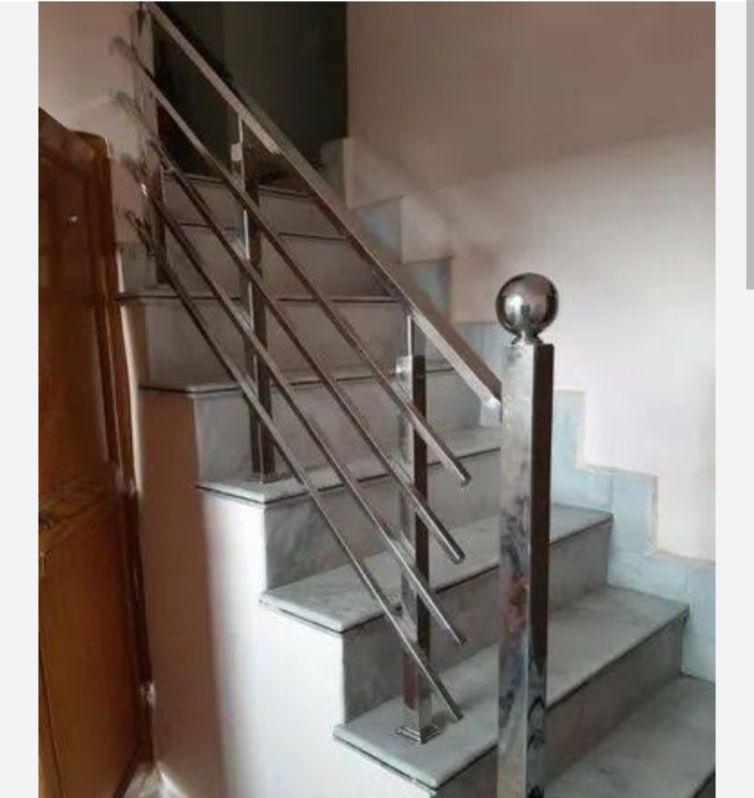 Stainless Steel Stair Railing, Shape : Round, Certification : Isi For ...