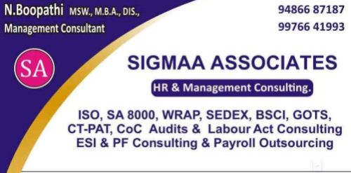 SIGMAA ASSOCIATES in Tirupur - Service Provider of ISO 9001 ...