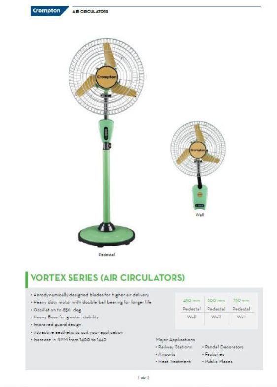Crompton Vortex Wall Fan 24 at Rs 7600 in Hubli - ID: 7331407 | Premier ...