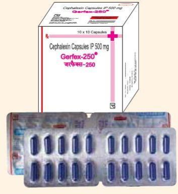 Germed Gerfex 250mg Capsules, Composition : Cephalexin Monohydrate IP ...