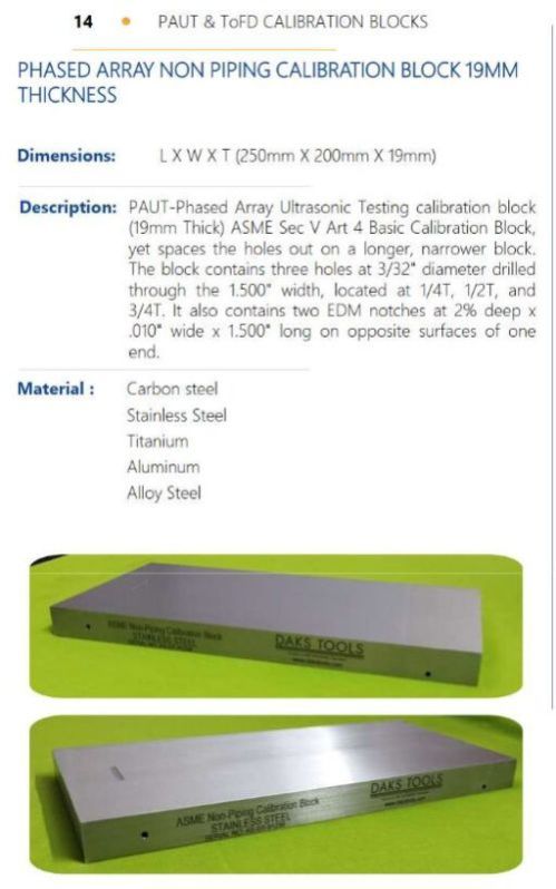 Phased Array Non Piping Calibration Block 19mm Thickness at Rs 2000 in ...