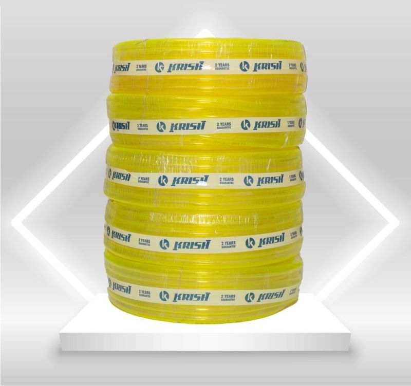 Krish Yellow Transparent PVC Garden Pipe, Packaging Type : Roll For ...