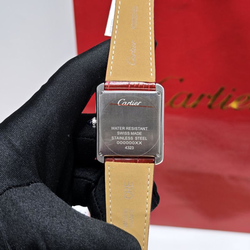 Cartier Tank Solo Steel Red Dial Leather Strap Swiss Watch at Rs 7999 ...