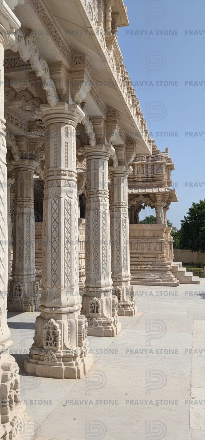 Sandstone Carved Stone Pillar, Color : White for Residential at Best ...