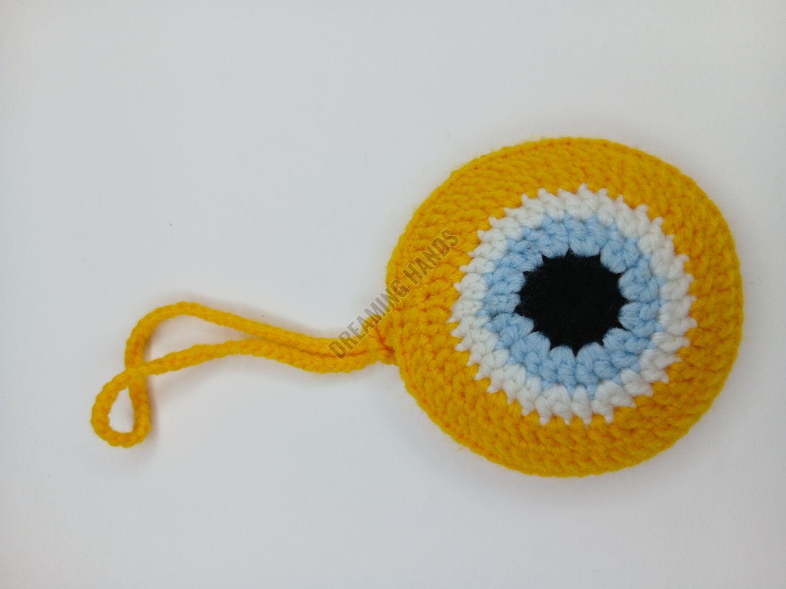 Plain Acrylic Handmade Evil Eyes Crochet Pouch, Color : Multicolor at ...