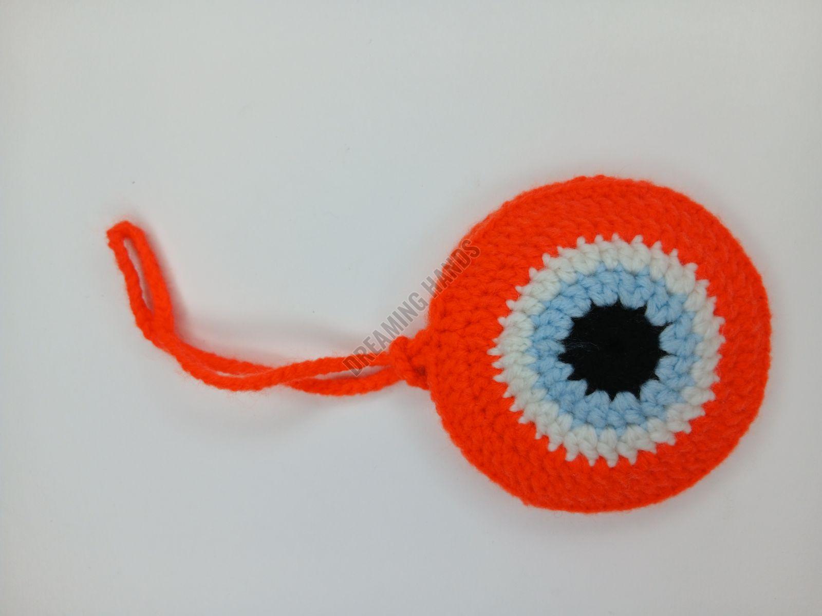 Plain Acrylic Handmade Evil Eyes Crochet Pouch, Color : Multicolor at ...