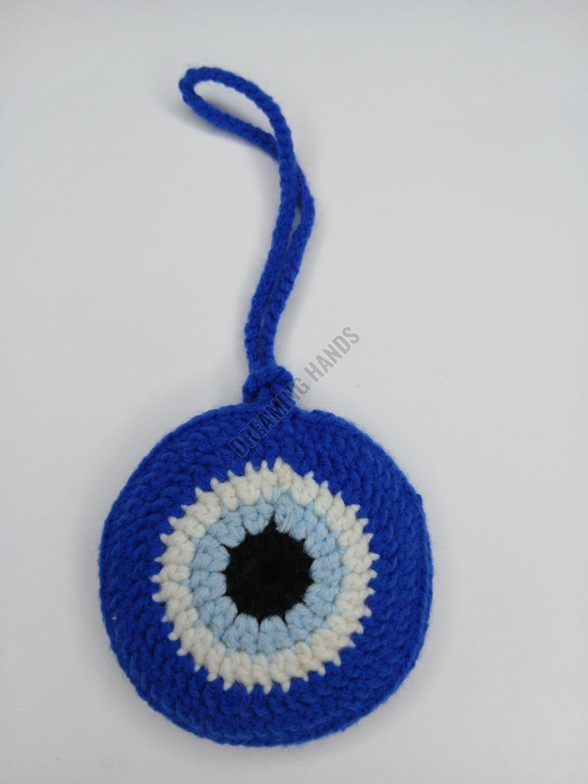 Plain Acrylic Handmade Evil Eyes Crochet Pouch, Color : Multicolor at ...