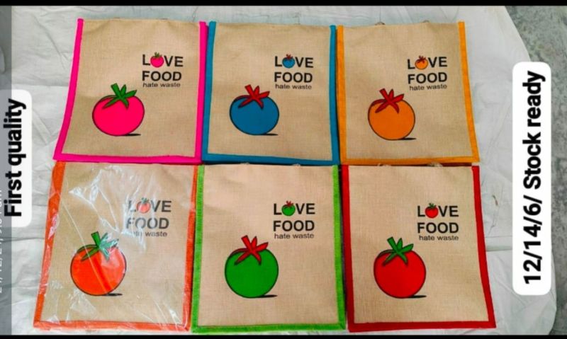 Plain Jute Shopping Bags, Color : Red, Blue, Golden for Gift at Rs 90 ...