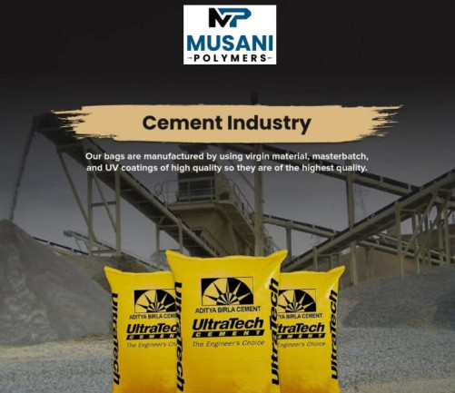Musani Polymers PP HDPE Woven Cement Packaging Bag Bottom Stitched at ...