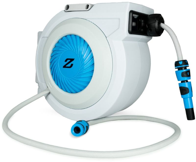 Zephyr Automatic Hybrid Water Hose Reel 13mmx15m With Quick Connect & 2 Pattern Nozzle (ZWR1315P ...