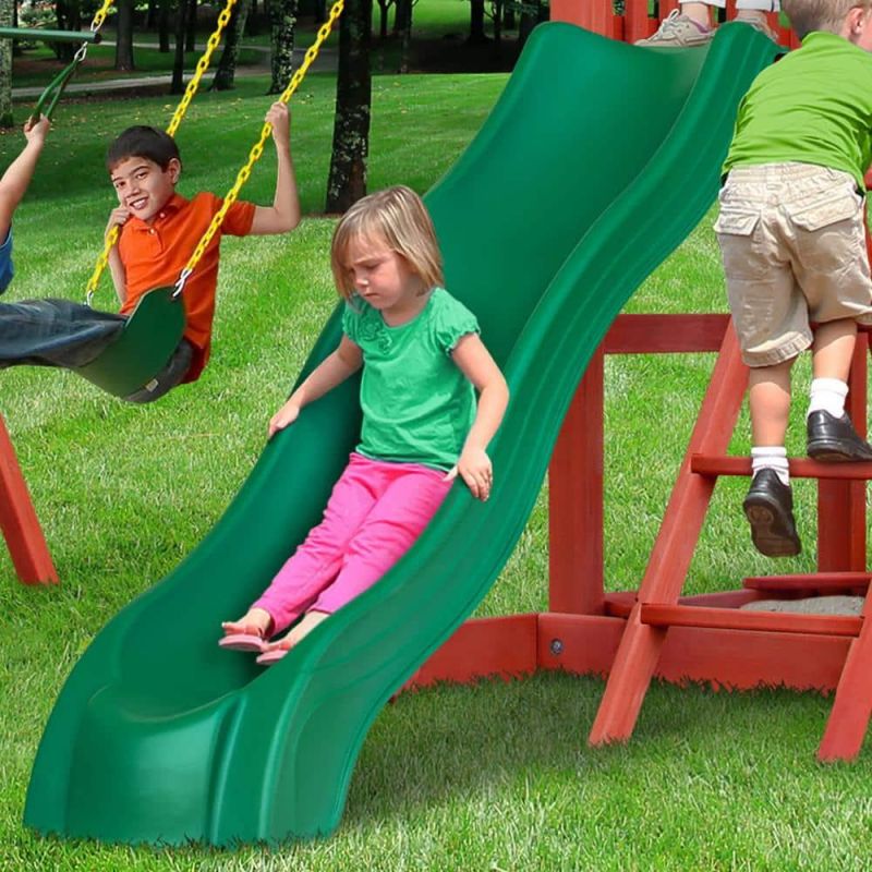 Weather-resistant Materials Wave Slide (L-9ft, H-5.2ft) For Outdoor ...